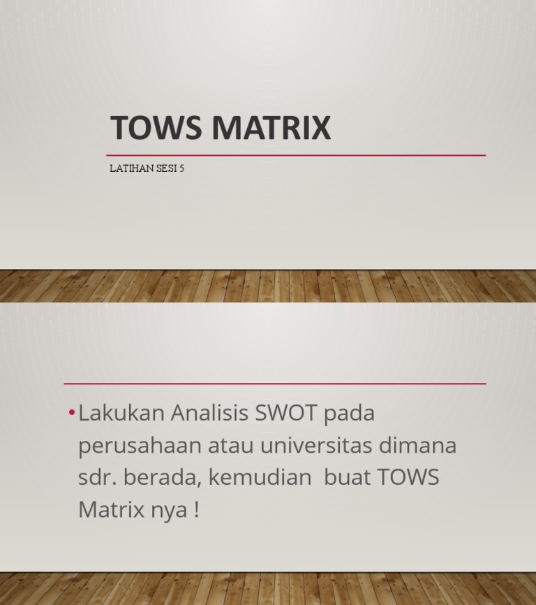 Latihan 5 TOWS Matrix | PDF