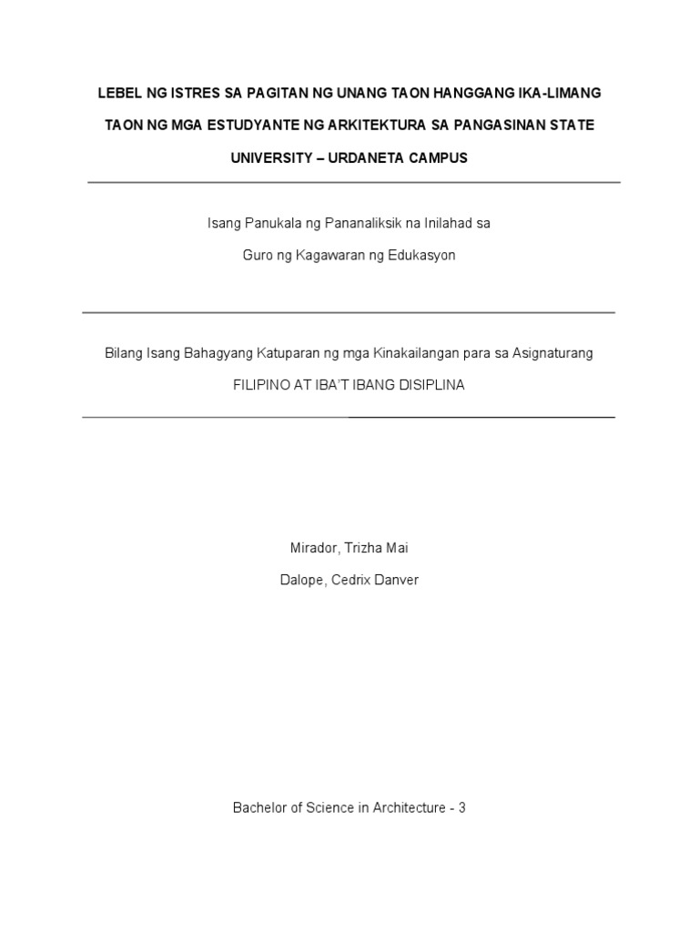 Pananaliksik Fildis 2 | PDF