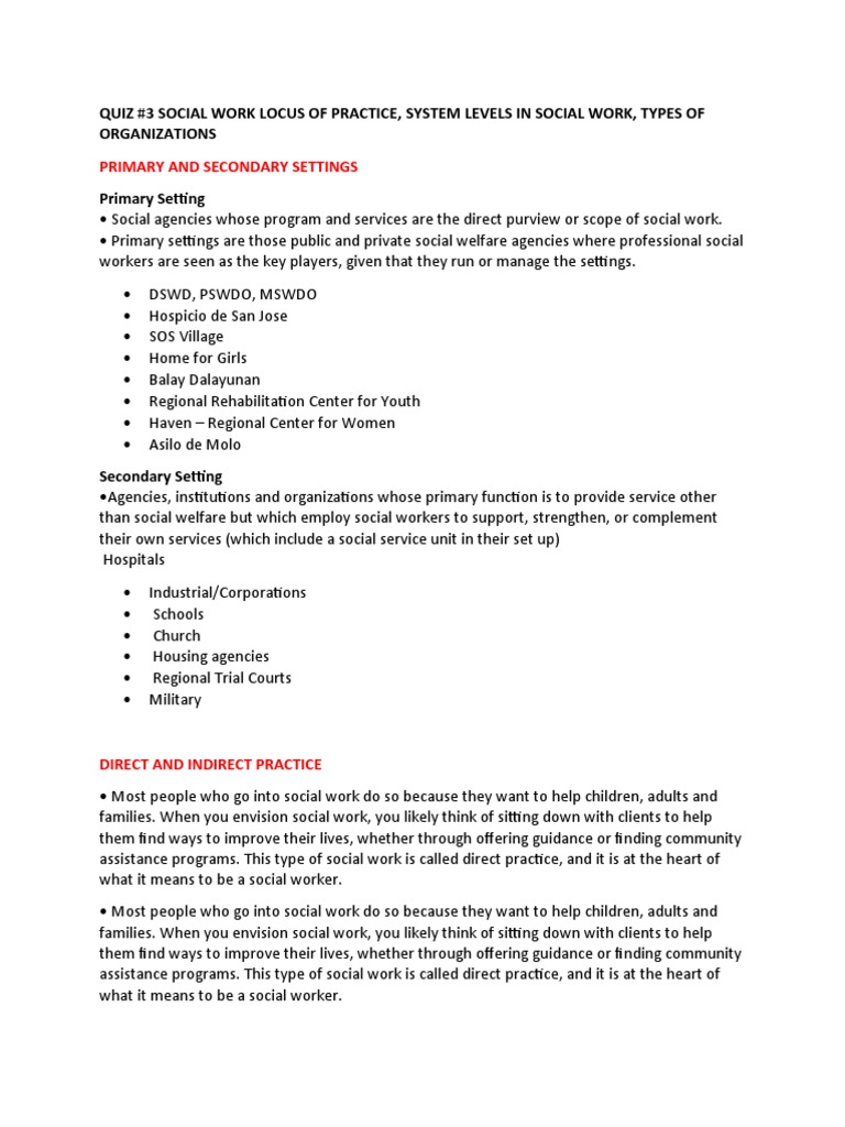 Quiz #3 - Locus of Prac, System Levels in SW, Types of Orgs. | PDF ...