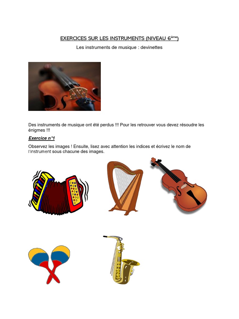 Exercices sur les instruments de musique | PDF | Art