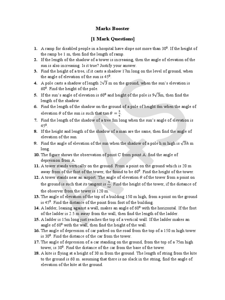 9 Some Applications Of Trigonometry Pdf Height Lighthouse