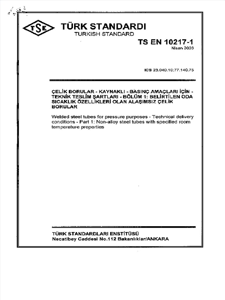 TS EN 10217 1pdf | PDF