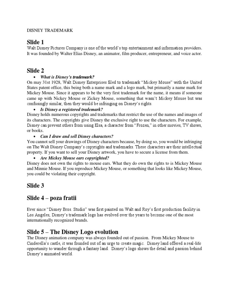 Disney Trademark | PDF | The Walt Disney Company | Walt Disney
