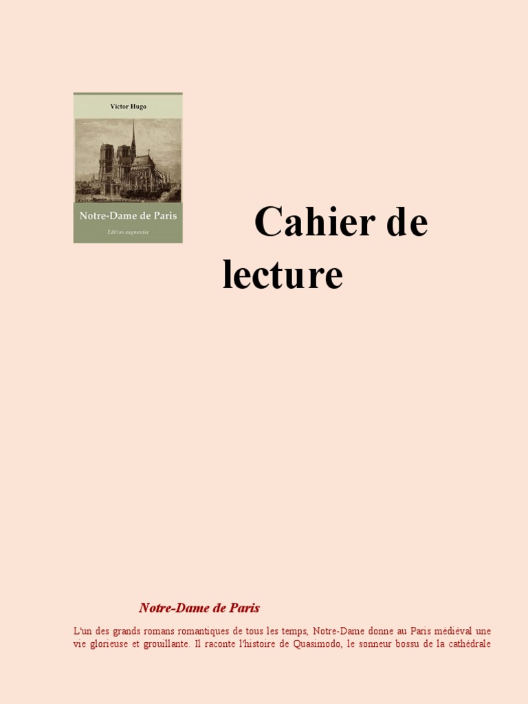 Fiche de lecture : Notre-Dame de Paris | PDF | Poésie