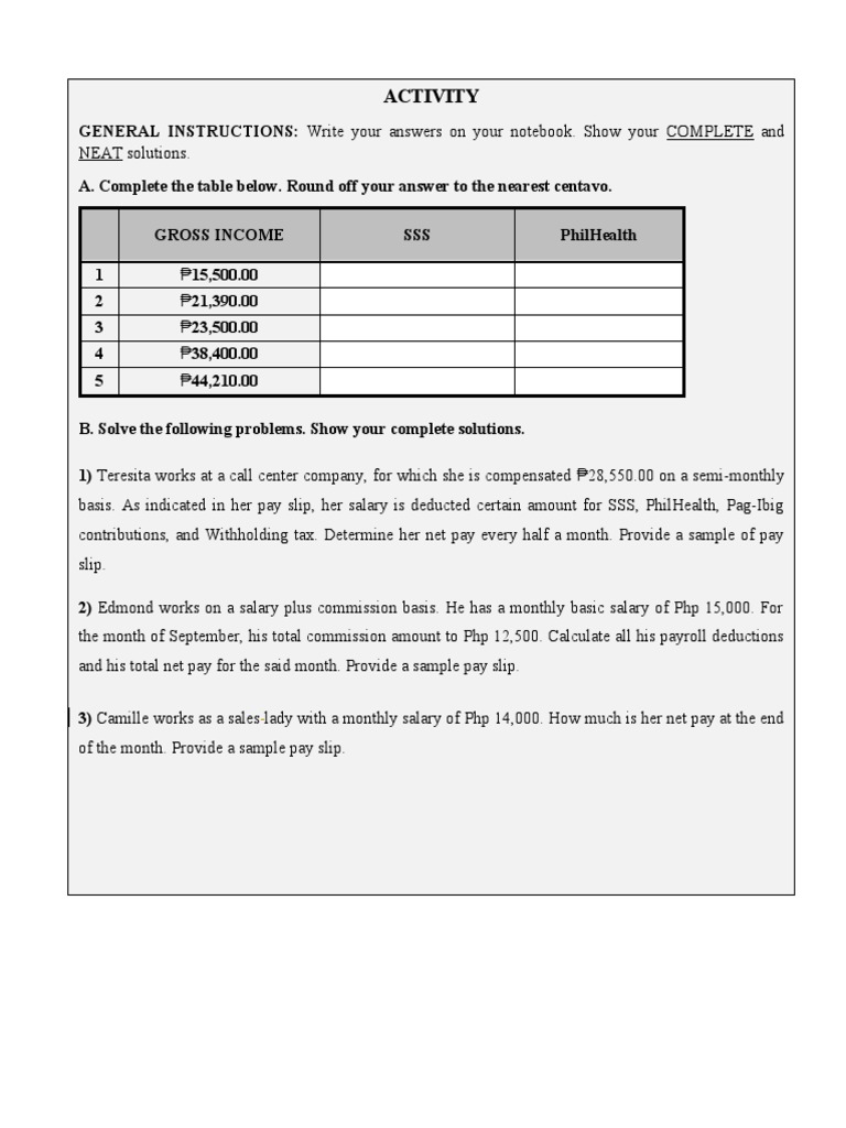 Activity Salary Deduction | PDF