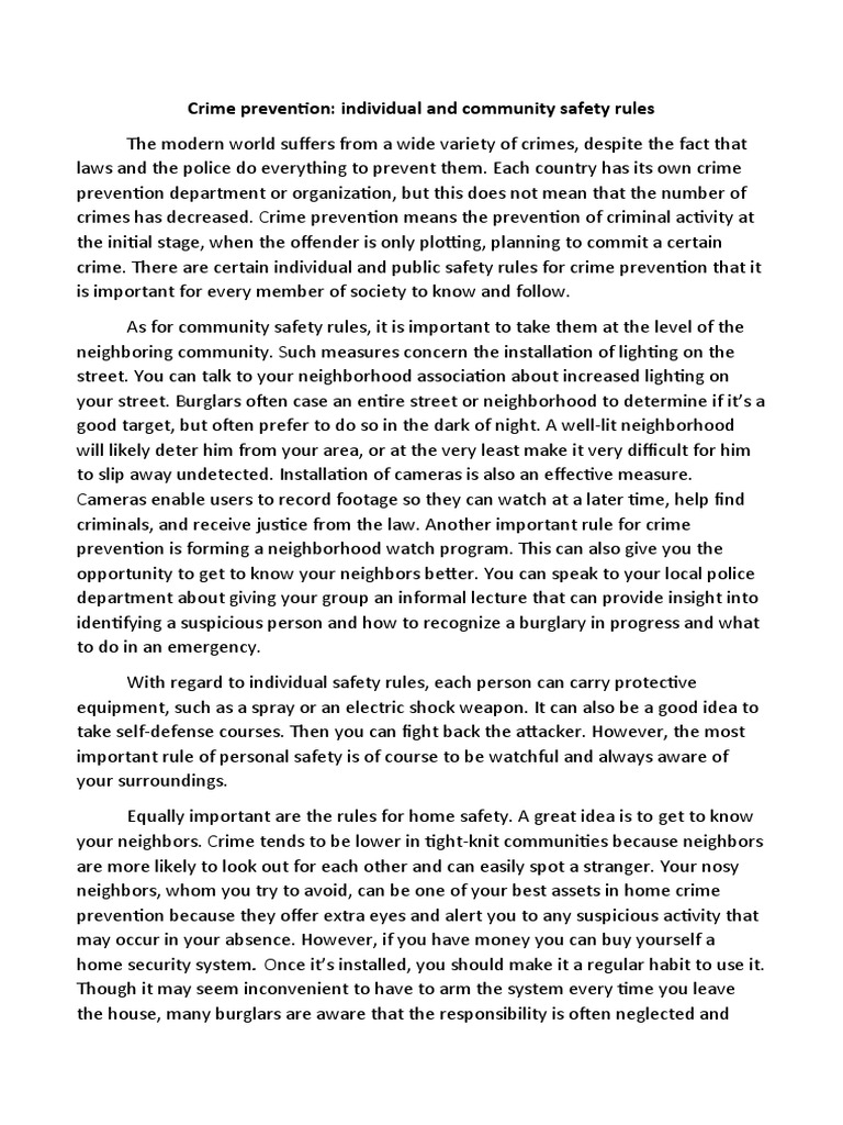 Crime Prevention | PDF | Crime Prevention | Crimes