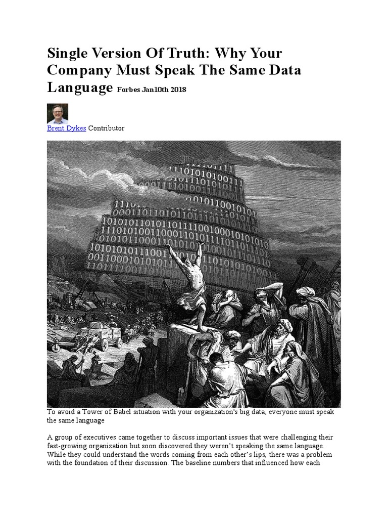 Single Version of Truth | PDF | Analytics | Business Intelligence