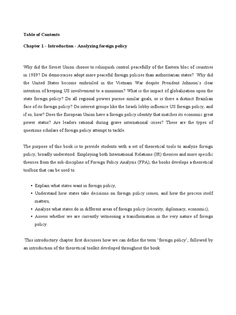 Theoretical Tools for Foreign Policy Analysis | PDF | Decision Making ...