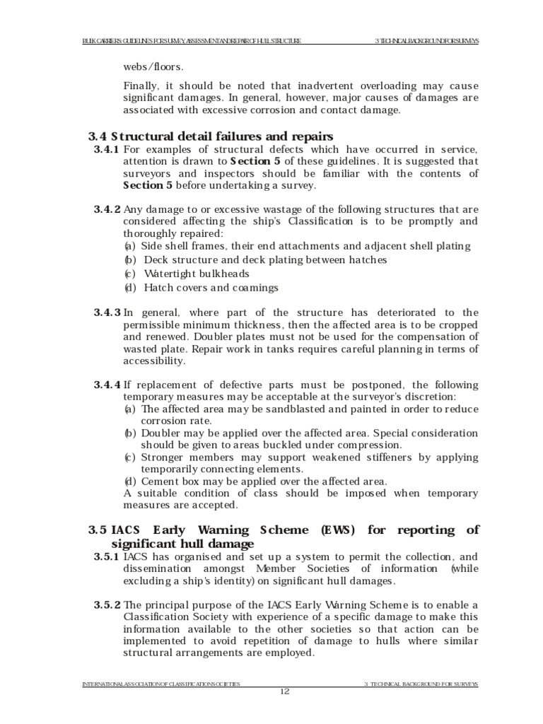 IACS Rec - No.76 - Temporary Repairs | PDF | Deck (Ship) | Water Transport