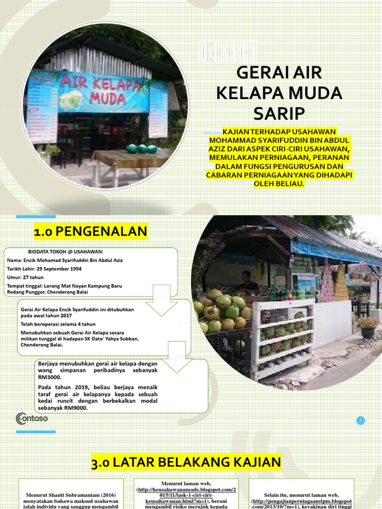 Gerai Air Kelapa Muda Sarip | PDF