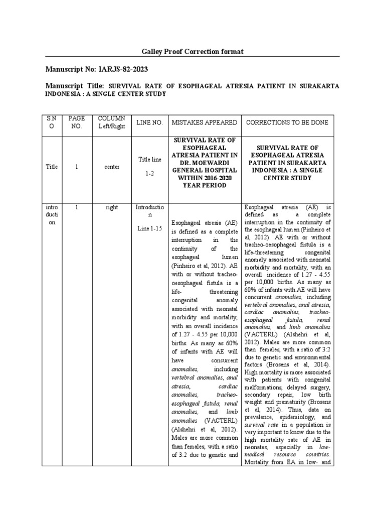 Galley Proof Correction Format | PDF | Causes Of Death | Pediatrics
