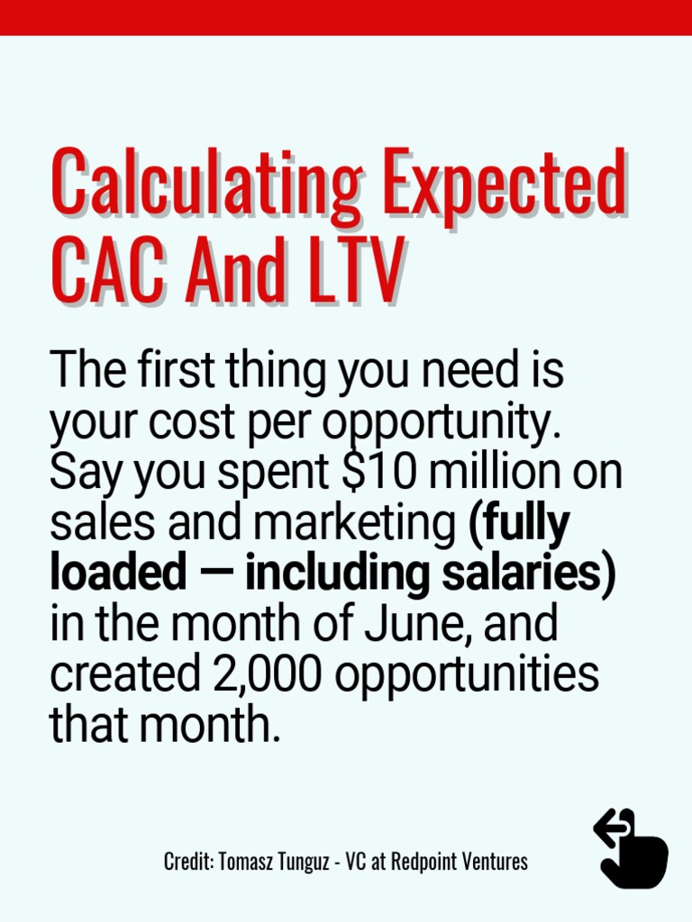 Calculating Expected CAC and LTV | PDF | Return On Investment | Economics
