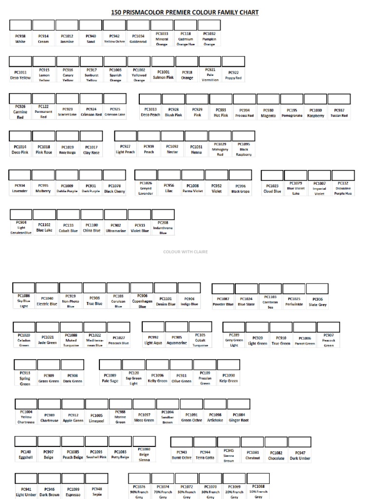 Prismacolor Family Chart | PDF