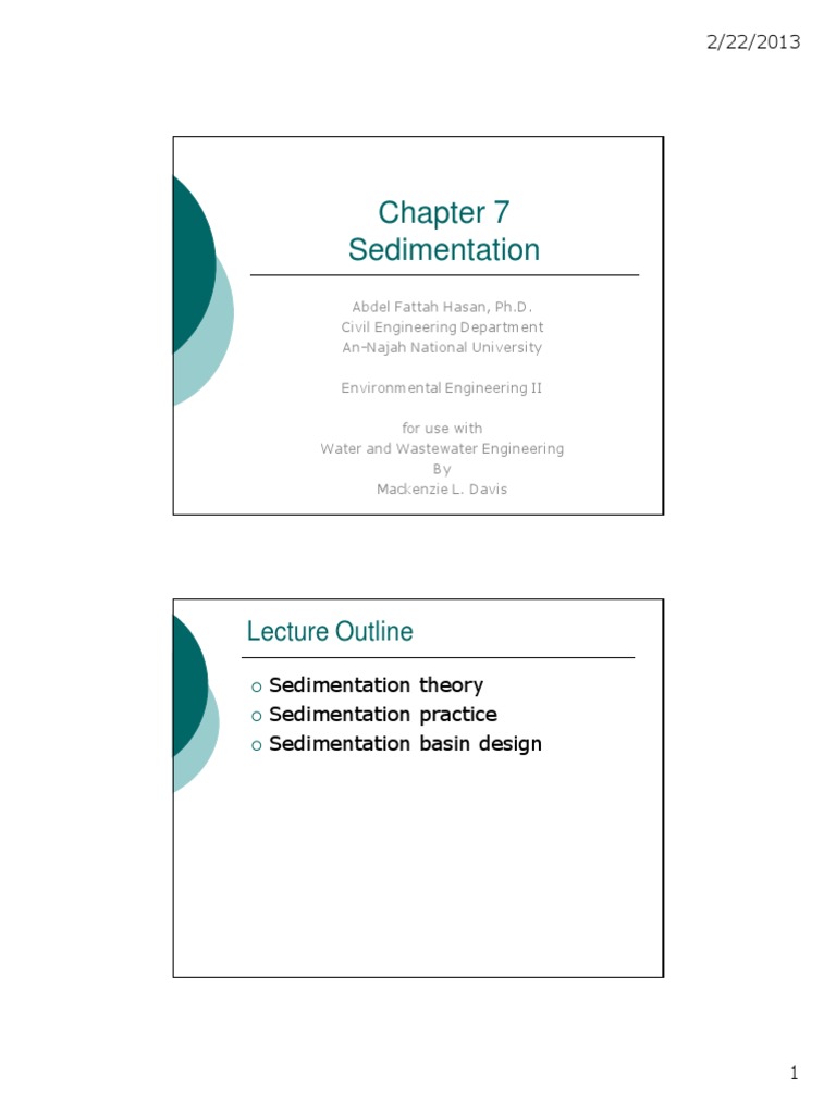 Chapter - 7 - Sedimentation | PDF | Water Pollution | Mechanical ...
