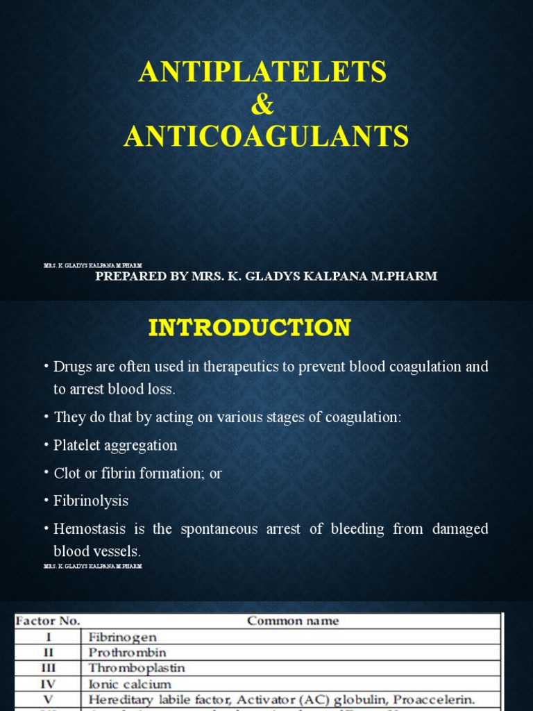 Anticoagulants | PDF | Thrombosis | Coagulation