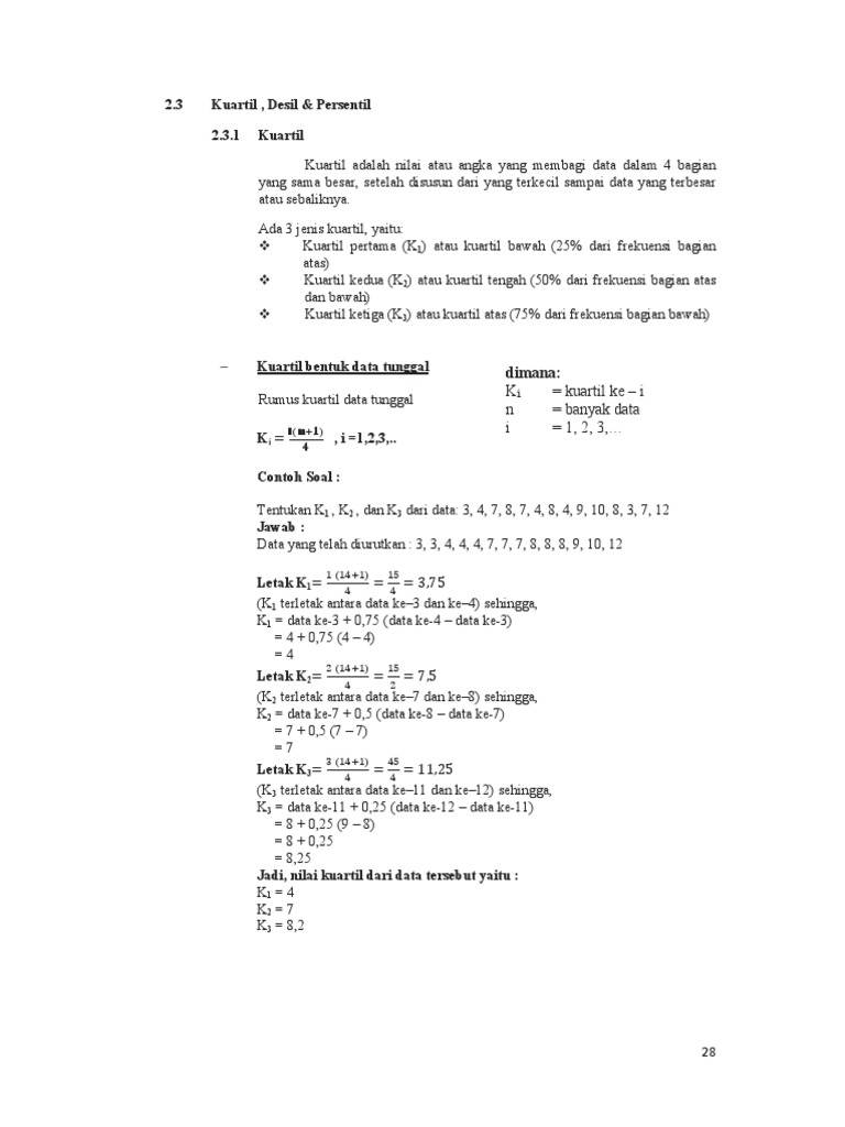 Kuartil Desil Persentil | PDF