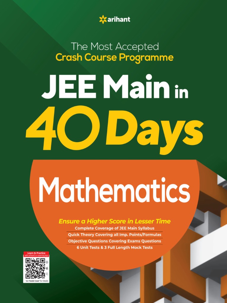 Arihant 40 Days Crash Course For JEE Mains 2022 Maths | PDF | Line ...