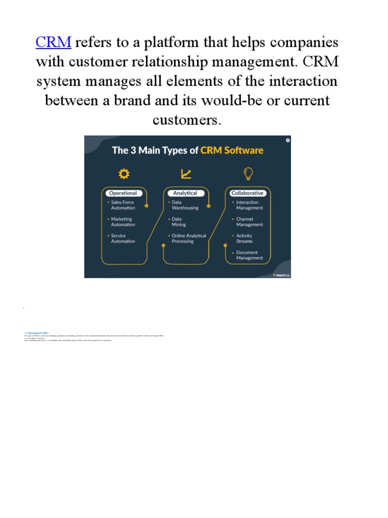 Types of CRM Ism | Download Free PDF | Customer Relationship Management ...