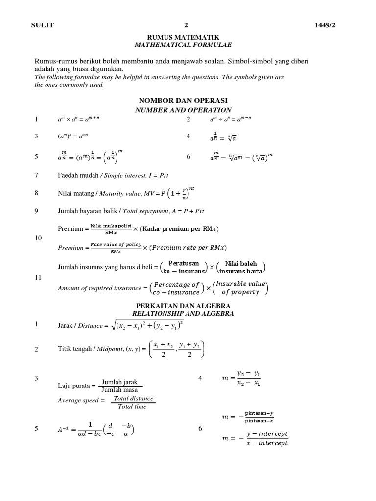 Essential Mathematical Formulae Guide | PDF | Area | Circle