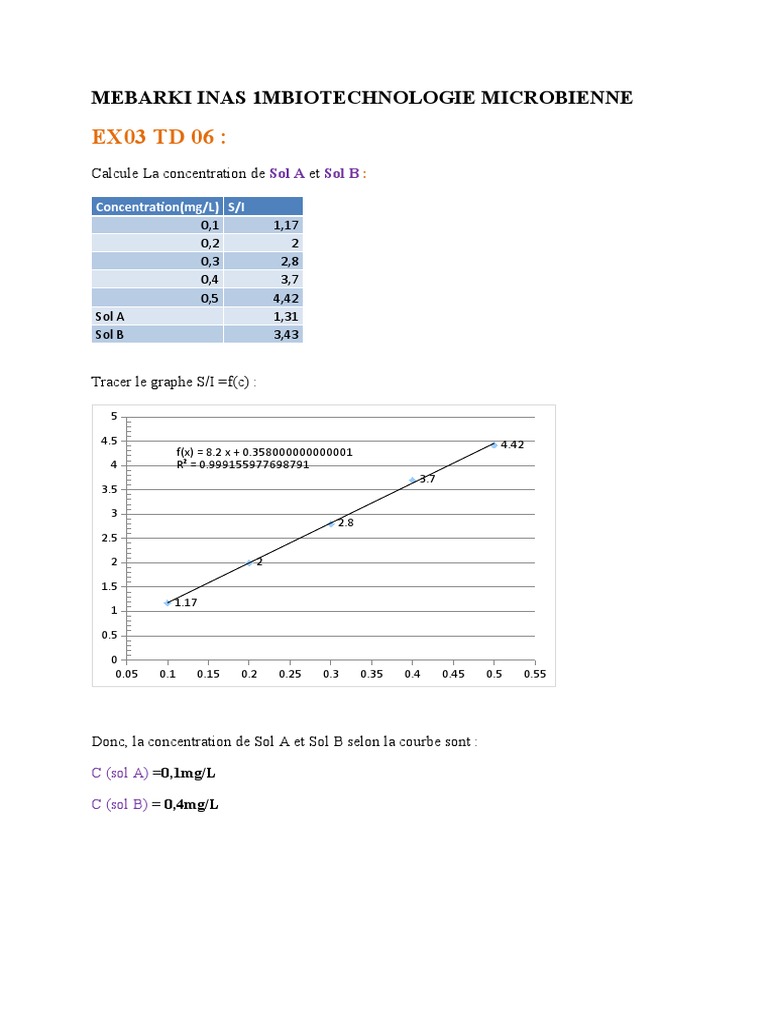 Ex TD | PDF | Grandeur physique | Chimie