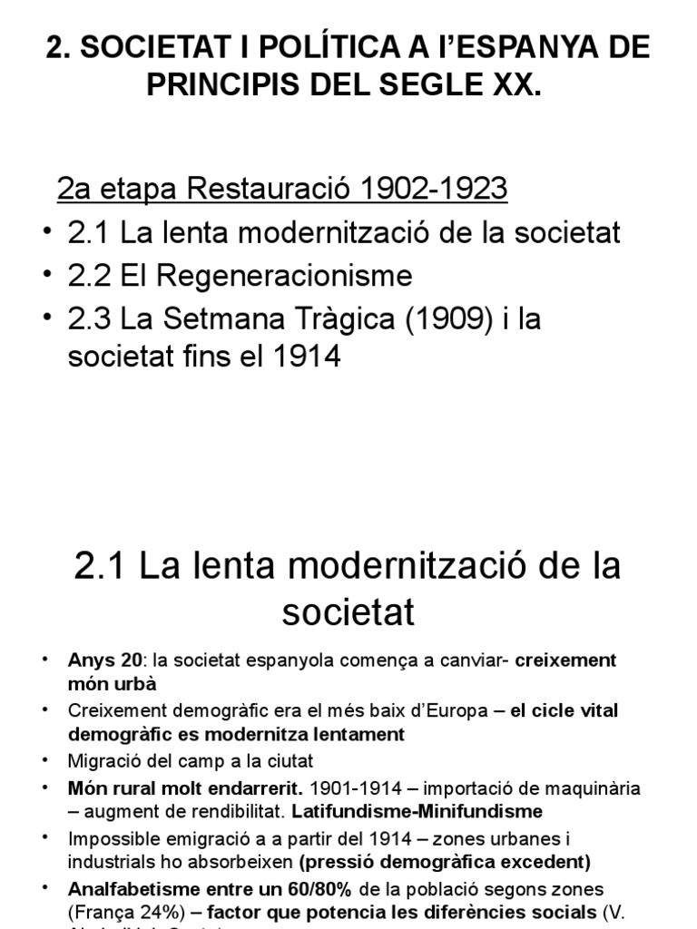 Societat I Pol. A L'espanya de Ppis. Del S.XX | PDF