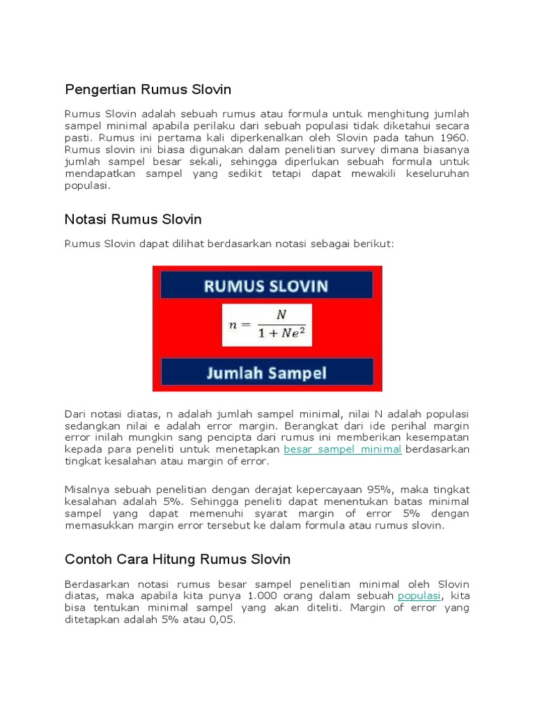 Rumus Slovin