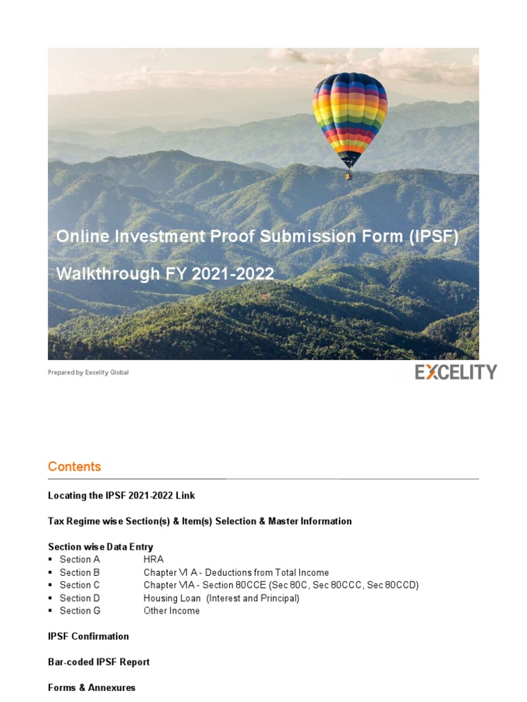 IPSF Submission Process Online FY 2021-22 | PDF