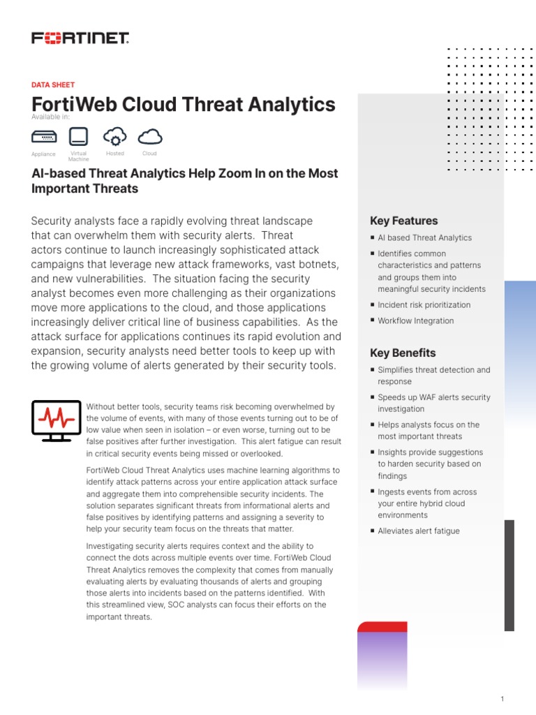 Fortiweb Cloud Threat Analytics | PDF | Cloud Computing | Computer Security