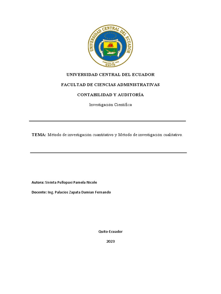 Metodo Cualitativo y Cuantitativo | PDF Metodo Cualitativo y Cuantitativo | PDF