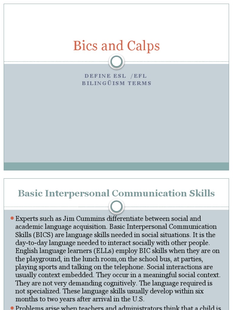Bics and Calps | PDF | Language Arts & Discipline