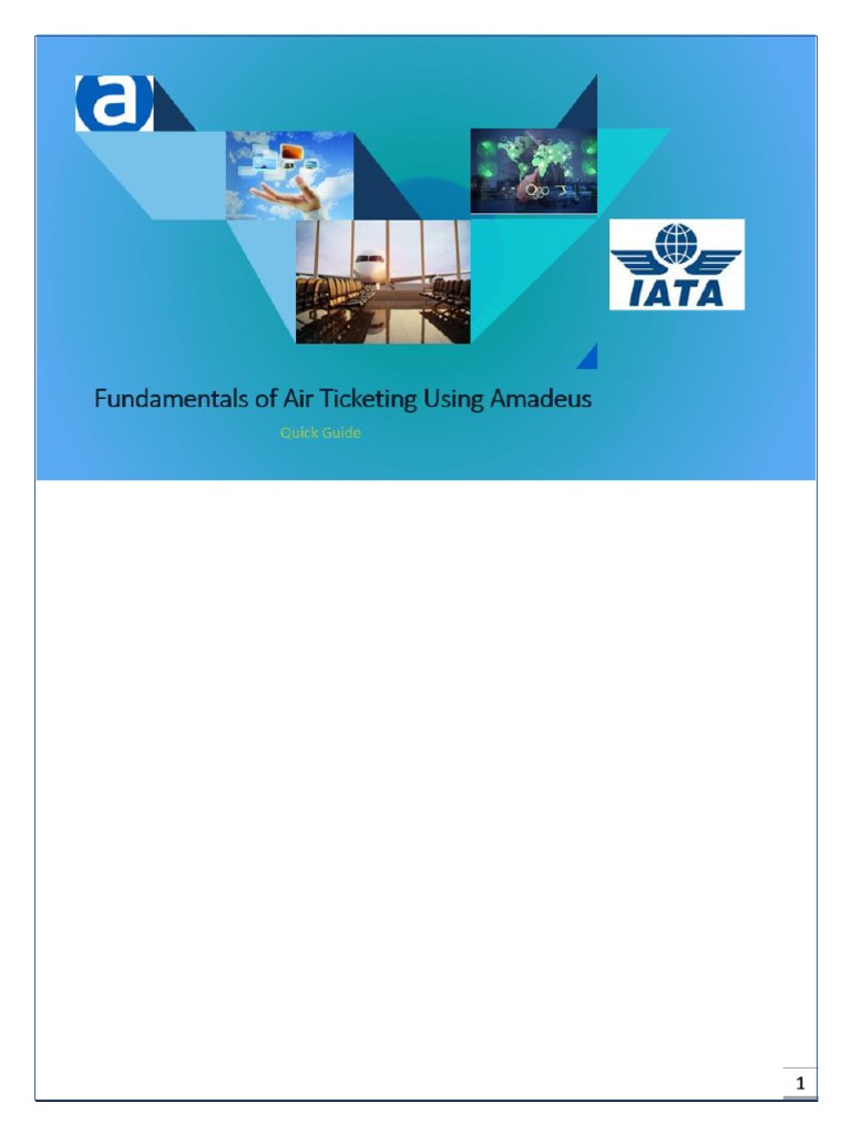 Fundamentals of Air Ticketing Using Amadeus 1 | PDF