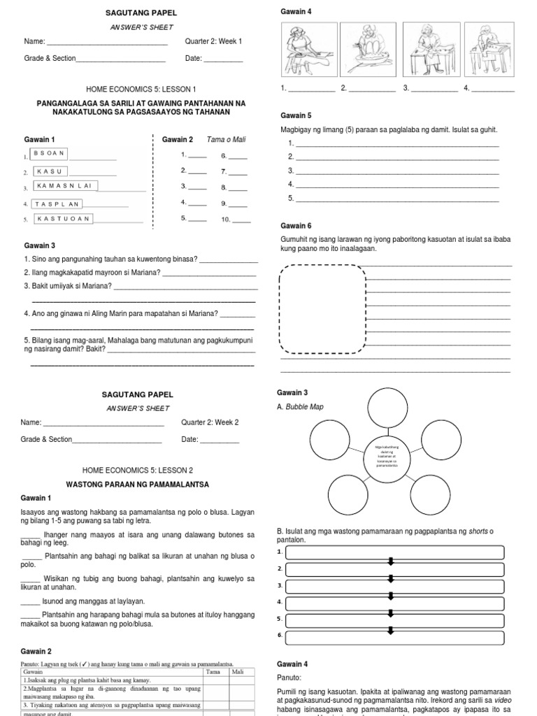 He 5 Lesson 1 8 Answers Sheet | PDF