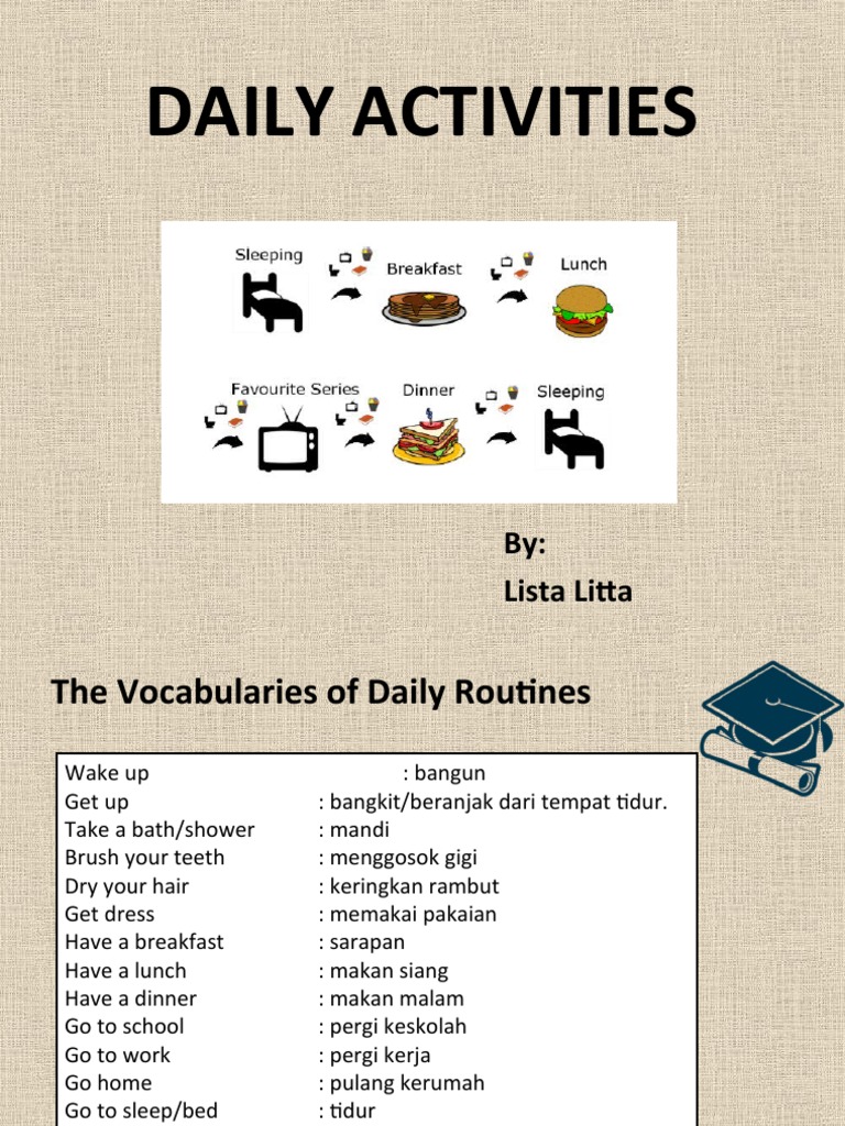 Daily Routines Vocabulary Guide | PDF | Eating Behaviors Of Humans ...