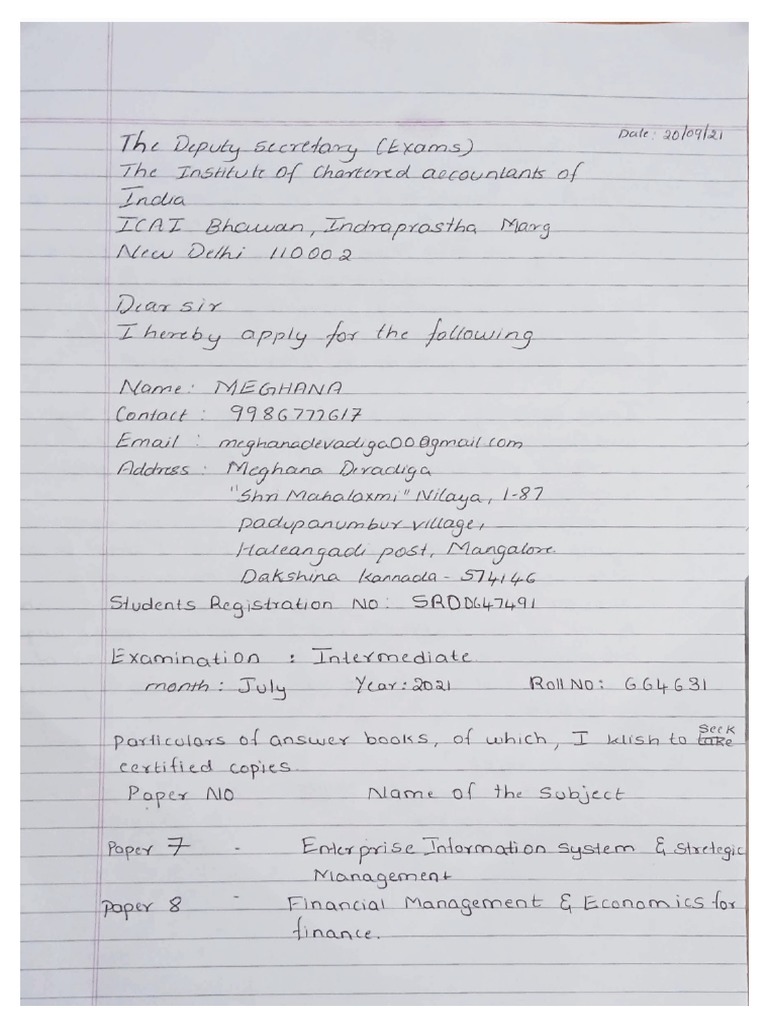 Handwritten Application | PDF