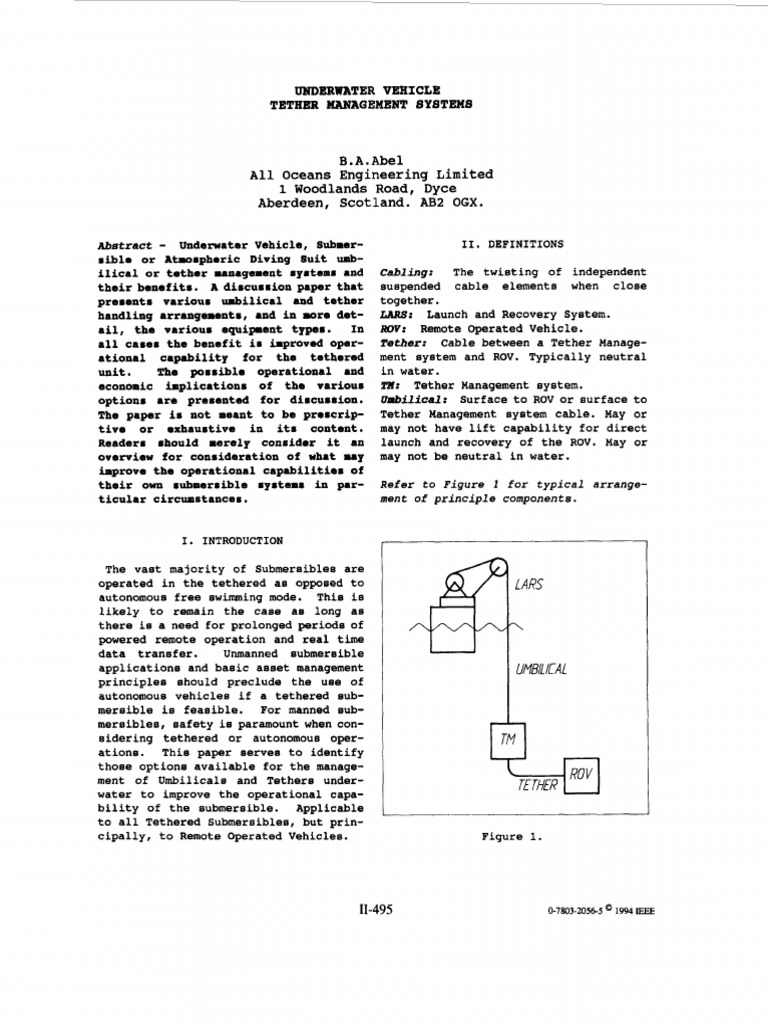 Underwater Vehicle Tether Management Systems | PDF | Buoyancy ...