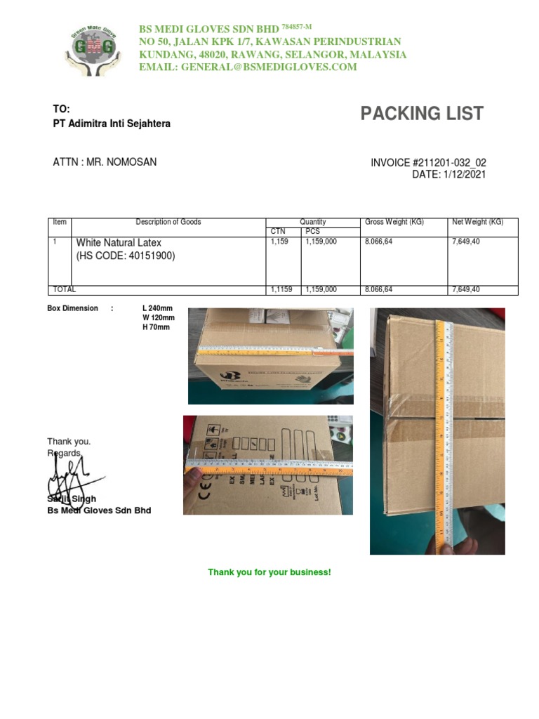 Packing List New | PDF