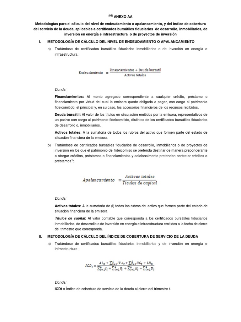 Anexo AA CUE | PDF | Deuda | Amortización (Negocio)