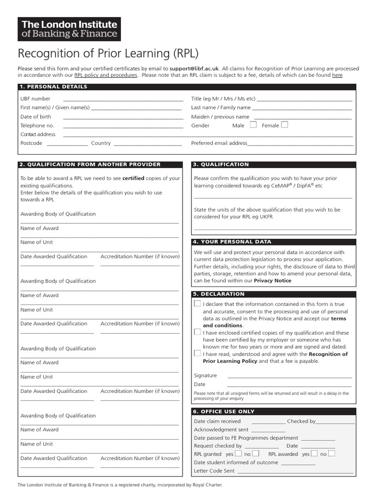 CEMAP - Recognition-Of-Prior-Learning-Rpl-02-21-Int | PDF | Justice ...