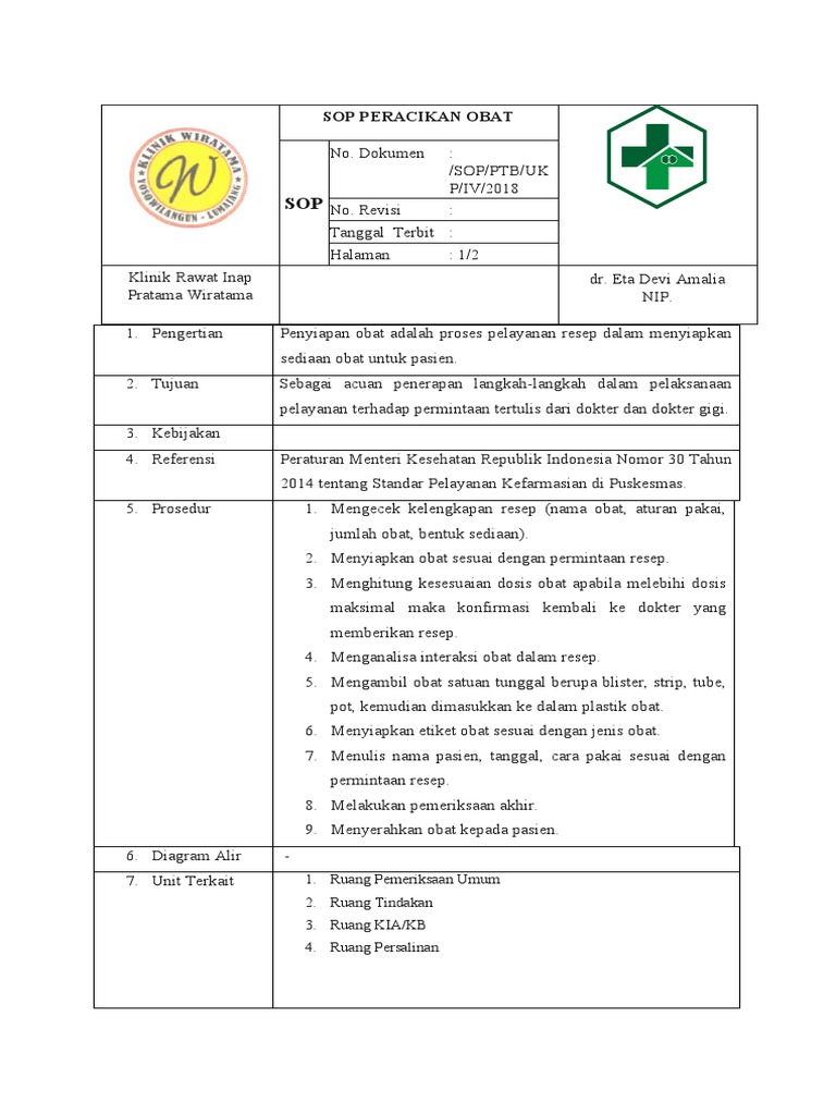 Sop-Peracikan Obat | PDF