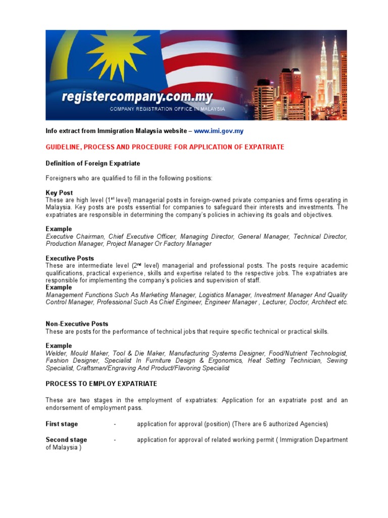 Expatriate Employment Pass Guidelines | PDF | Travel Visa | Passport