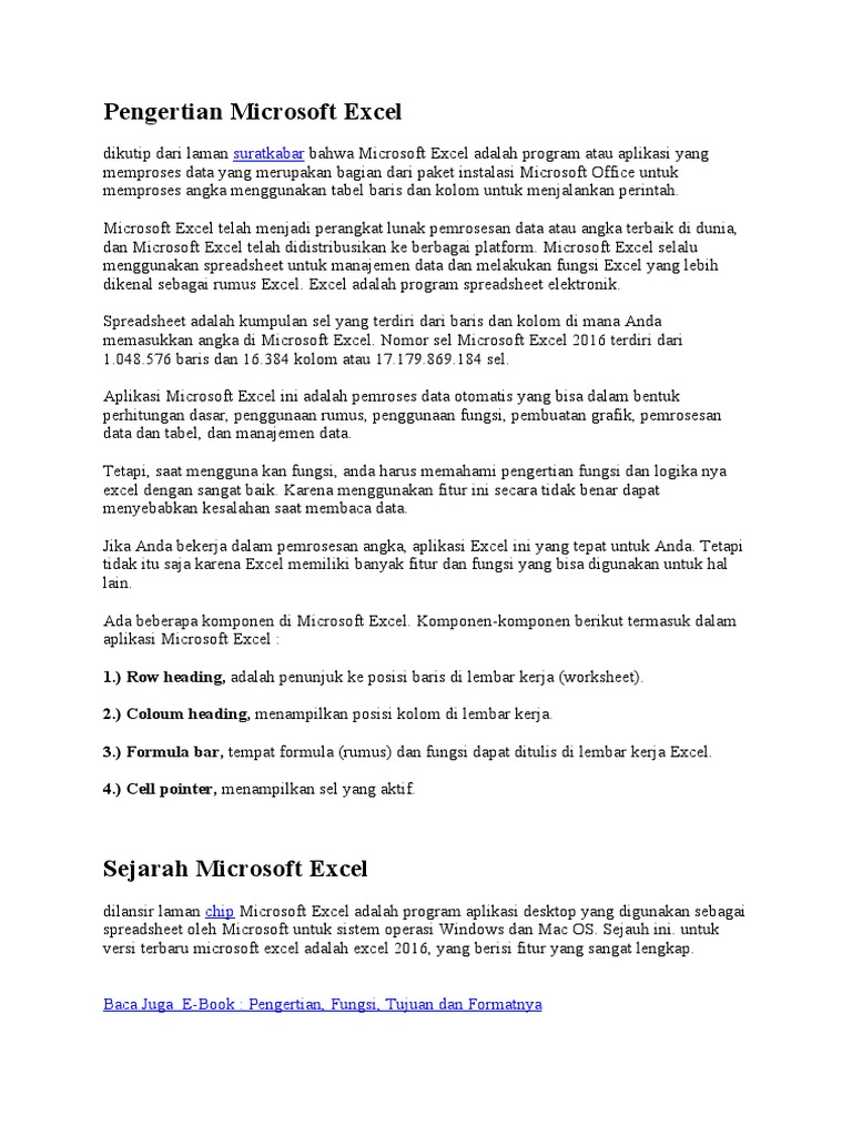 Sejarahms. Excel | PDF | Metode & Bahan Ajar | Komputer