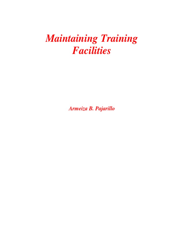 Training Facilities Maintenance Guide | PDF