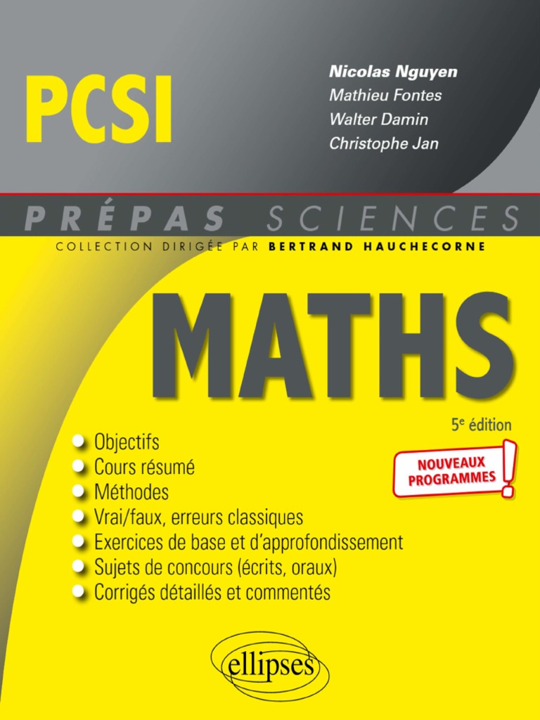 Mathématiques PCSI Ellipse | PDF