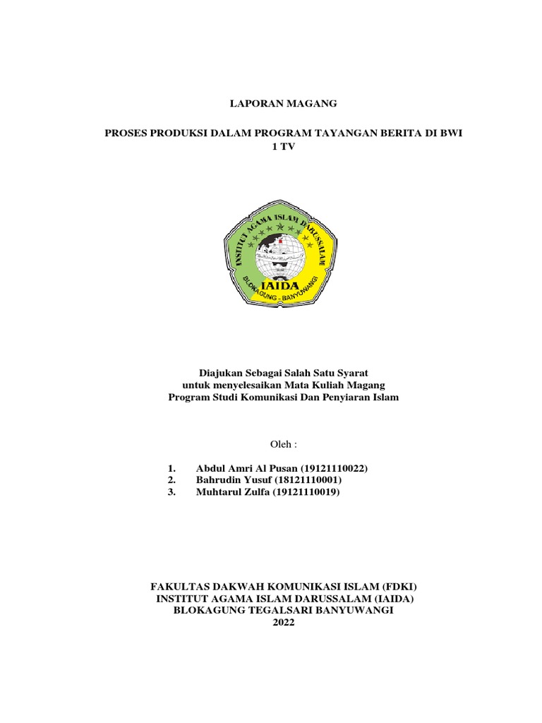 Laporan Magang Fix | PDF