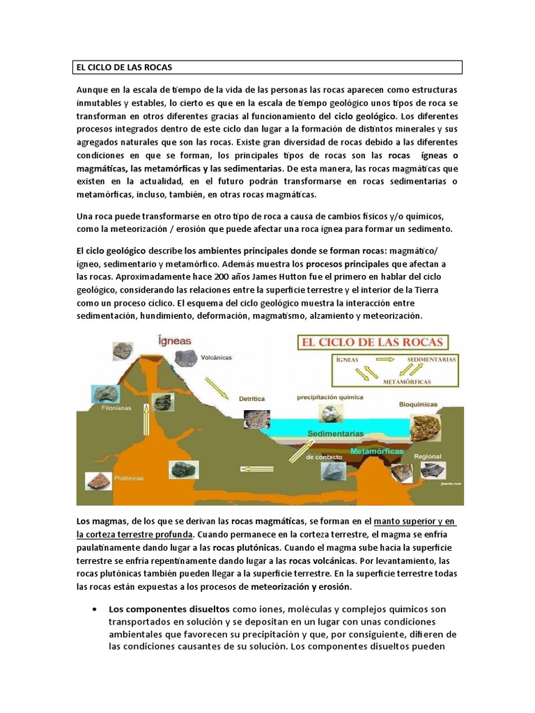 El Ciclo de Las Rocas | PDF | Roca (geología) | Roca ígnea