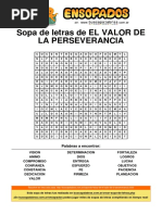 Sopa de Letras: Autoestima y Valores | PDF