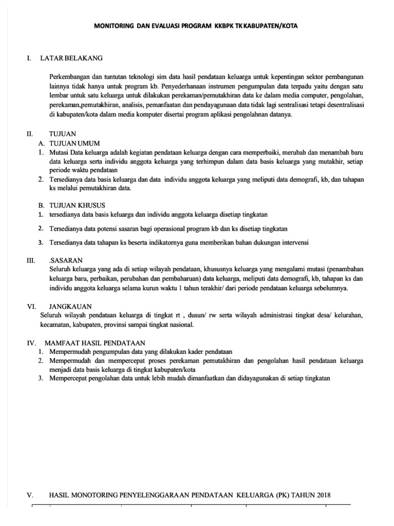 PDF Monitoring Dan Evaluasi Program KKBPK TK Kabupaten - Compress | PDF PDF Monitoring Dan Evaluasi Program KKBPK TK Kabupaten - Compress | PDF