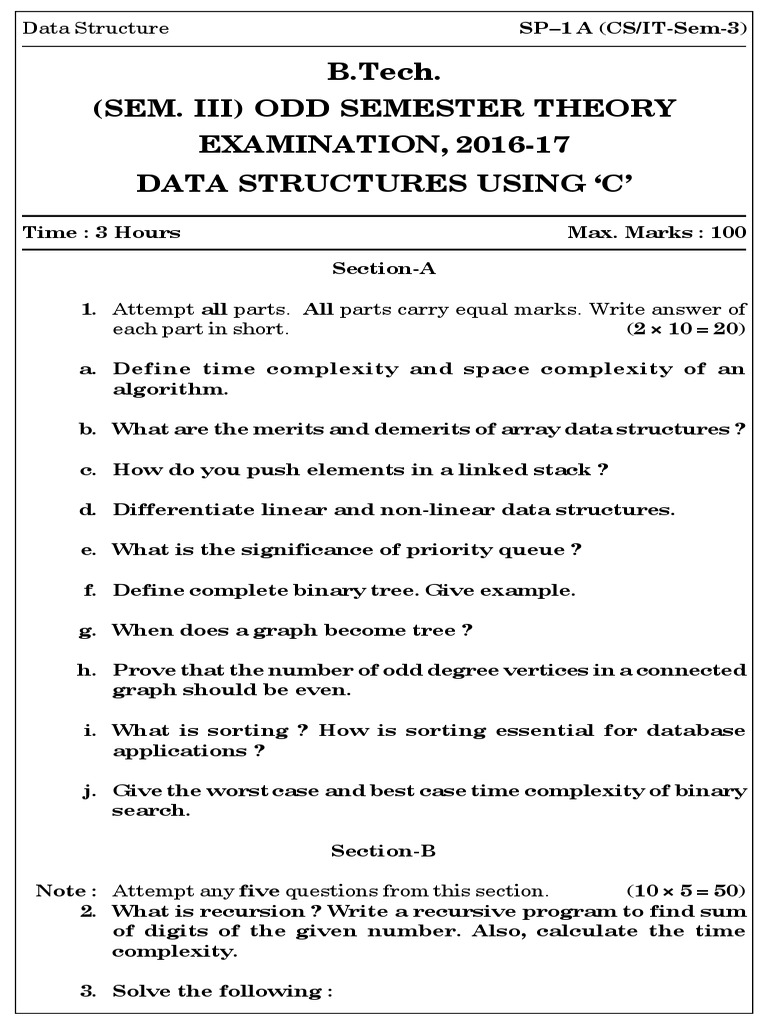 Data Structure 2016-17 | PDF
