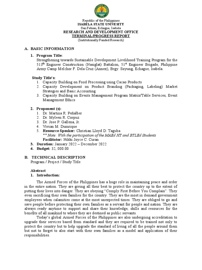 513th Terminal Report | PDF | Cocoa Bean | Philippines