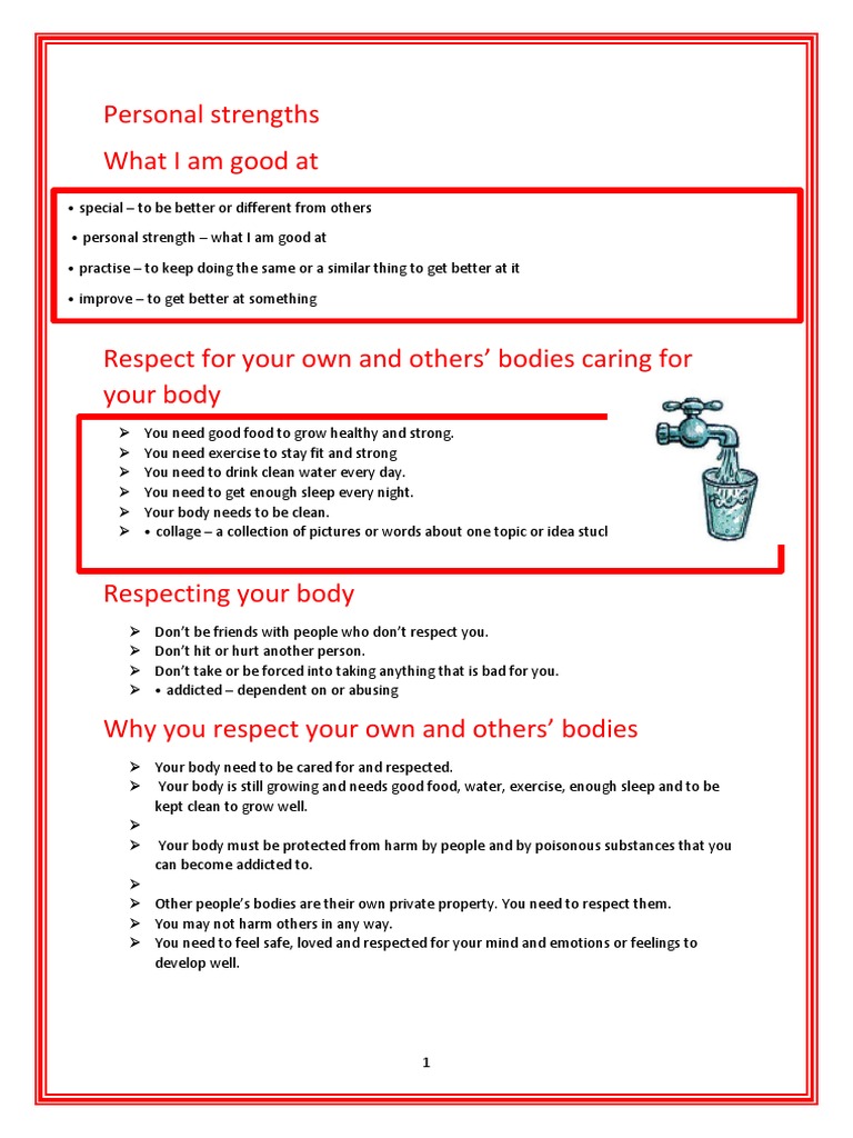 Respecting Your Body and Others' | PDF | Self-Improvement | Wellness